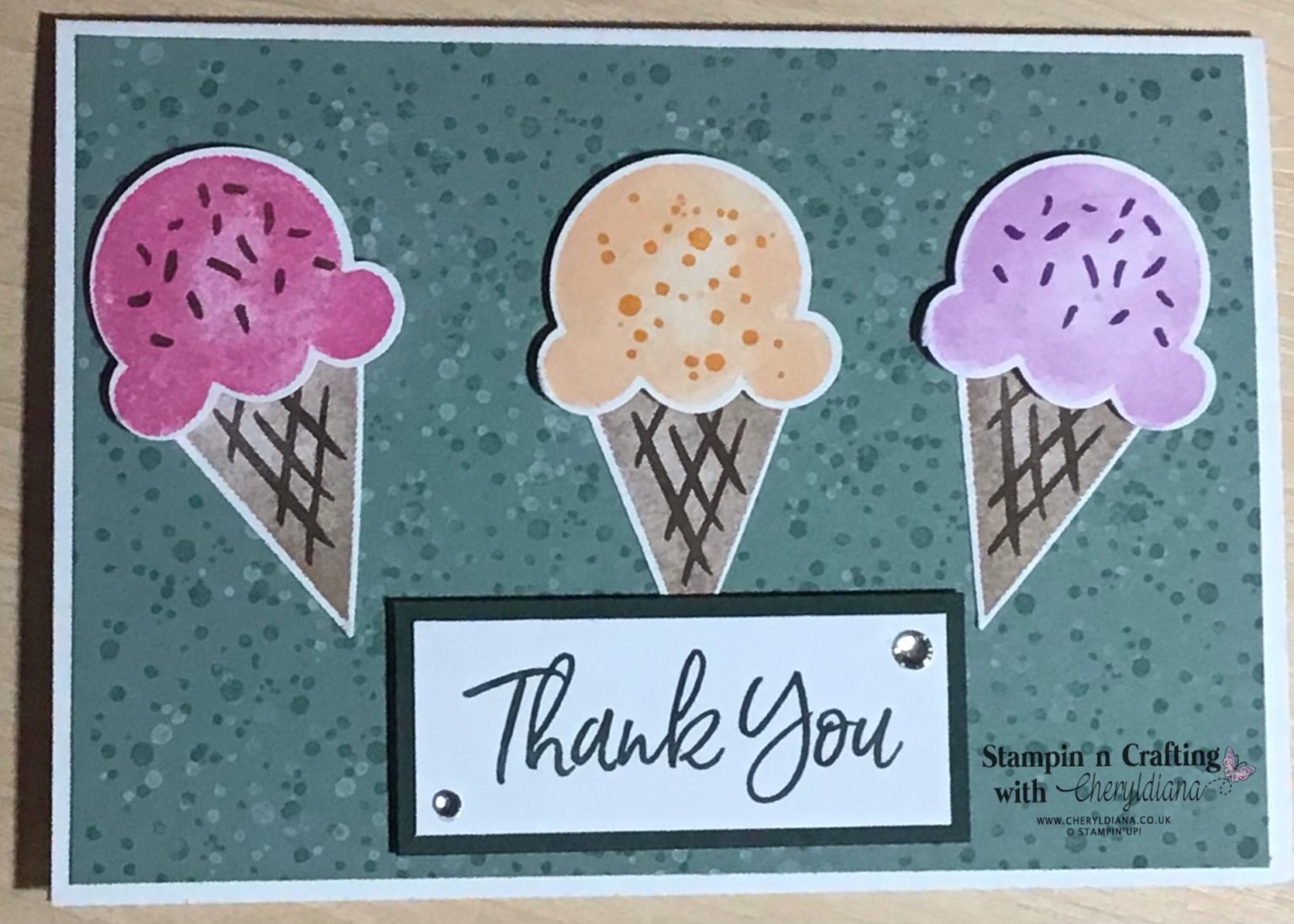 Showing you how to make Ice Cream Thank You Cards